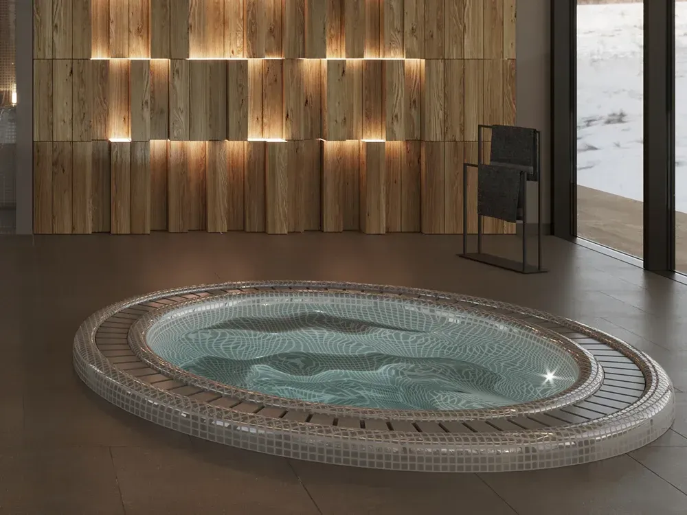 Luxury and custom mosaic hot tub - Aquavia Spa