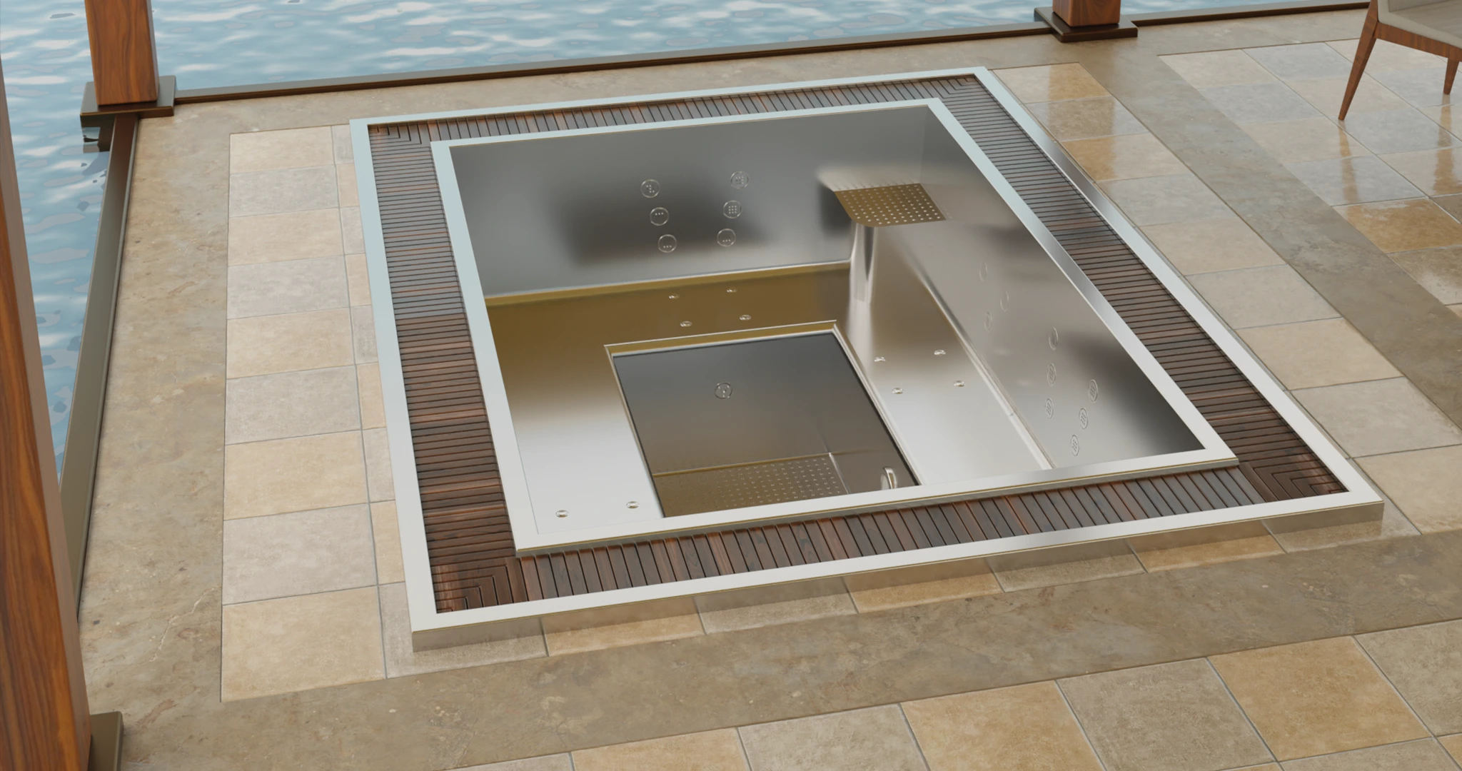 Innovibe 6-person stainless steel pool